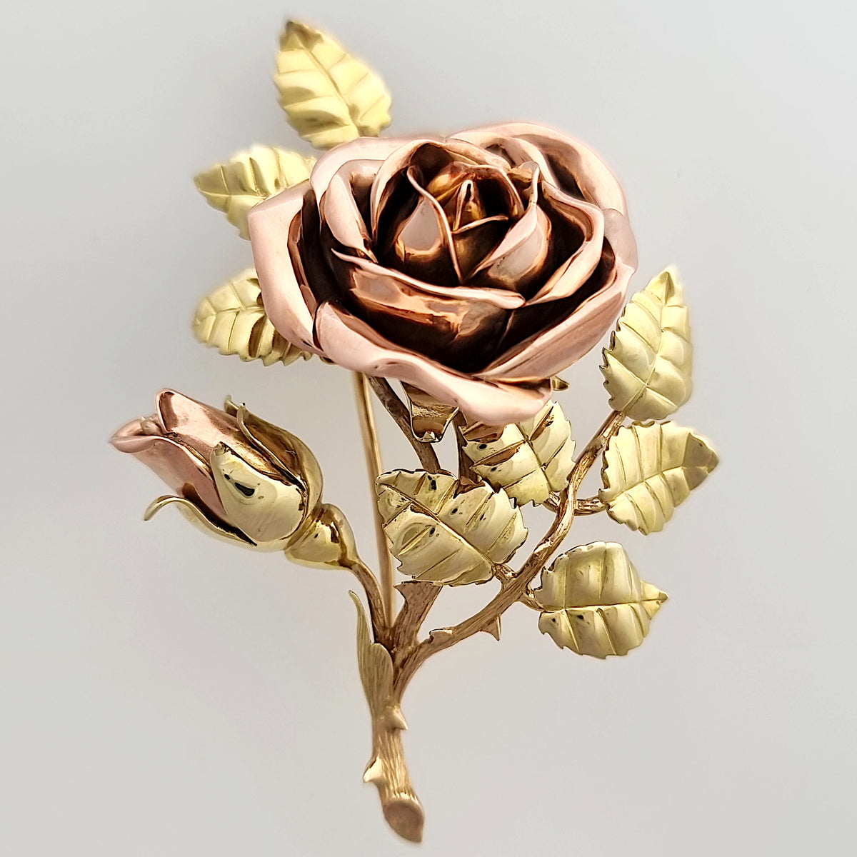 Vintage Carrington & Co. 9ct Gold Rose Brooch in Fitted Box – Jeremy ...
